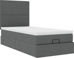 Osmanský rám postele s matrací tmavě šedá 90x190cm textil 3313886