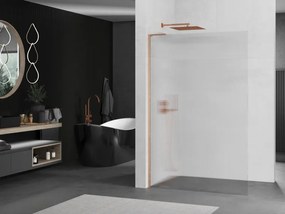 Mexen Kioto L, sprchová zástěna Walk-In 100 x 200 cm, 8mm sklo s žebrovým vzorem, měděný matný profil, 800-100-103-65-09