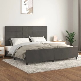 Rám postele bez matrace tmavě šedý 200 x 200 cm samet 3125776