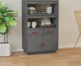 vidaXL Skříň highboard 67 x 40 x 108,5 cm masivní borové dřevo [820158] Barva: Šedá