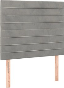 Box spring postel s matrací světle šedá 80 x 200 cm samet 3137869