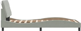 Rám postele bez matrace světle šedý 90 x 200 cm samet 3207899