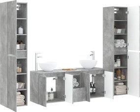 Sada koupelnového nábytku 5 ks Betonově šedá 33 x 34,5 x 160 cm 3406026