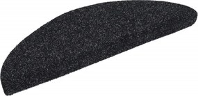 Schodové rohože samolepicí 15 ks 56 x 17 x 3 cm černé, půlkulaté 132692