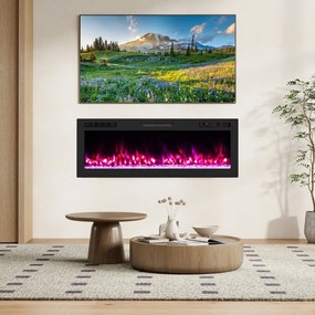 Costway 50" elektrický krb s vytápěním 750 W/1500 W vestavný krb s dálkovým