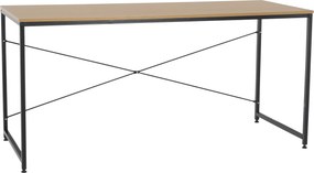 Psací stůl, dub / černá, 150x60 cm, MELLORA