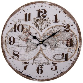 Nástěnné hodiny Amsterdam s mapou - Ø 34*1 cm / 1*AA