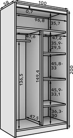 ADRK Furniture Posuvná skříň Laurencja 100