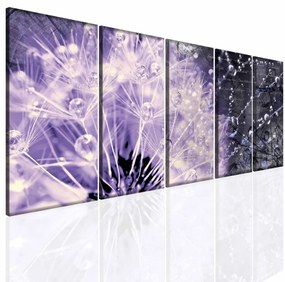 Pětidílný obraz pampeliška Purple Velikost (šířka x výška): 200x90 cm