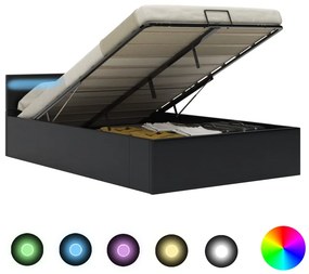 Rám postele LED s úložným prostorem černý umělá kůže 140x200 cm 285543