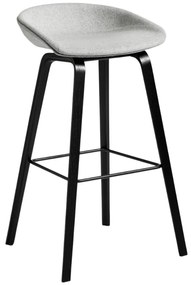 OnaDnes -20% Šedá čalouněná barová židle HAY AAS 33 s dubovou podnoží 75 cm