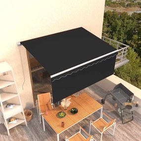 Ručně zatahovací markýza s roletou 3,5 x 2,5 m antracitová 3069279