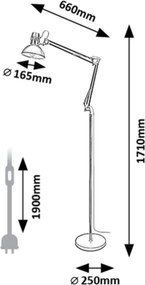 Rabalux Černá stojací lampa Aristeo pro žárovku E27 2196