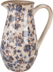 Dekorativní keramický džbán s modrými květy Blusia M - 20*14*25 cm