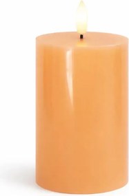 LED svíčka na baterie vosková Sille, Ø 7,5 × 12,5 cm, broskvová, 2× AA