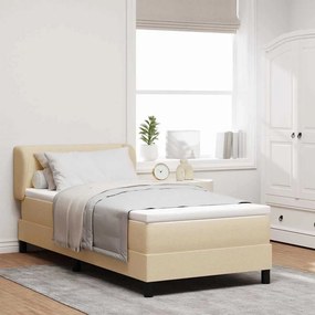 Postel s boxspringem s čelo Krémová 100 x 200 cm textil 3340015