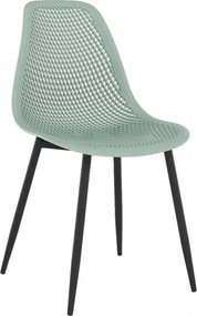Tempo Kondela Plastová jídelní židle TEGRA TYP 2, zelená /černý kov