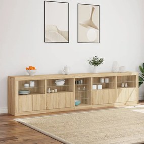 Příborník s LED osvětlením dub sonoma 283 x 37 x 67 cm 3209025