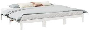 Rodinný rám postele bez matrace bílý 270x200cm masivní borovice 3324569