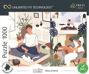 Trefl - Puzzle - UFT Yoga, Cats  Coffee: Klid v duši / 1000 dílků / 68