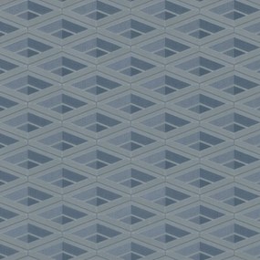 Modro-stříbrná geometrická vliesová tapeta na zeď Z76050 Vision