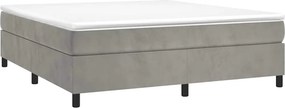 Rám postele s boxspringem světle šedý 200 x 200 cm samet 3121138