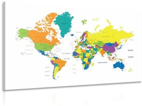 Obraz barevná mapa světa na bílém pozadí