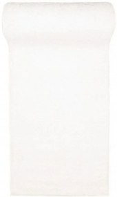 Běhoun Shaggy DELHI 7388A Jednobarevný bílý Šíře: 120 cm