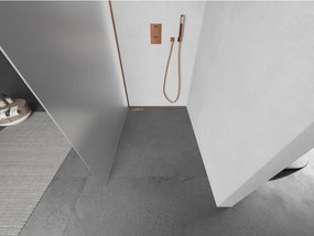Mexen Kioto L, sprchová zástěna Walk-In 70 x 200 cm, 8mm sklo námraza, růžové zlato profil, 800-070-103-60-30