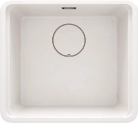 Deante Momi, 1-komorový granitový dřez 500x450x230 mm s úsporným sifonem, bílá matná, DEA-ZKM_A10A