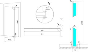 Polysan Architex Line AL2218 kalené čiré sklo 805 x 1997 x 8 mm