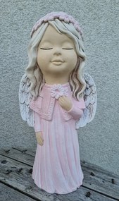 Andělka EMILKA s věnečkem - růžová