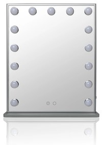 MMIRO, L605V, Hollywoodské make-up zrcadlo s LED osvětlením  42 x 51 cm | stříbrná L605V