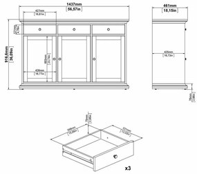 Komoda Provence IV, bílá