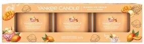 Yankee Candle Sada Votivní svíčky ve skle Mango Ice Cream, 3 x 37 g