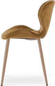 Jídelní židle MANGO VELVET, světle hnědá