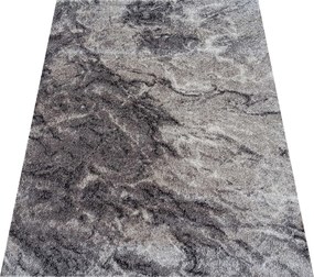 DY Šedý moderní koberec s mramorovým vzorem Panamero 19 Rozměr: 60x100 cm