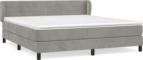 Box spring postel s matrací světle šedá 180x200 cm samet 3127565