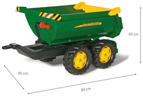 Sklápěcí traktorový návěs Rolly Toys John Deere Halfpipe zelený