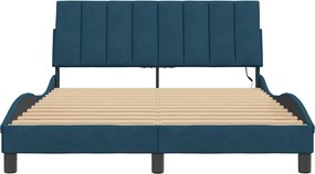Rám postele s LED osvětlením bez matrace Hanko modrý 140 x 190 cm samet 3213779