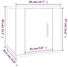 Nástěnná TV skříňka kouřový dub 40 x 34,5 x 40 cm