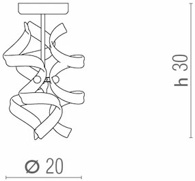 Metal Lux 206.301.09 Astro Yellow, stropní designové svítidlo v průměru 20cm, 1x40W, žluté sklo, chrom