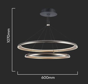 LED Solution Šedé závěsné LED svítidlo kulaté designové 60cm 65W 23372