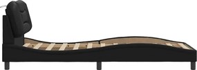 Rám postele bez matrace Hvar černý 90x200 cm umělá kůže 3207974