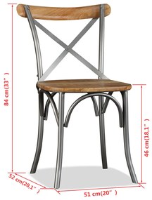 Jídelní židle s křížovým opěradlem, 6ks, masivní mangovník - Default Title