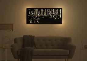 Li-Go "Jelen a myslivec" světelný obraz 230V 110x50 cm provedení povrchu: bílá
