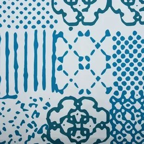 MSV ALENTEJO sprchový závěs vzorovaný modrý / 180 x 200 cm / polyester