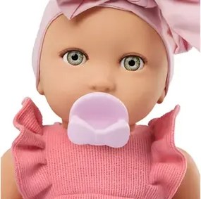 LullaBaby Panenka 35 cm v overalu s čelenkou Pink / od 2 let