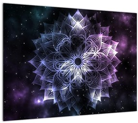 Obraz - Lotusová mandala ve vesmíru (70x50 cm)