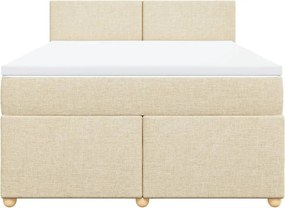 Box spring postel s matrací krémová 140x190 cm textil 3288973